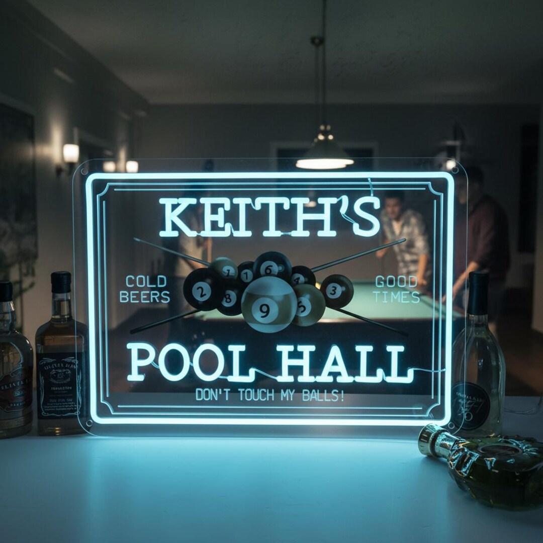 Custom Name Billiard Pool Hall LED Neon Sign: Man Cave Decor - Etsy