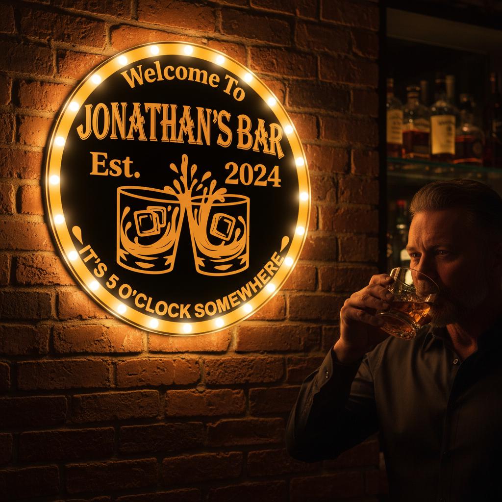 Custom Name Bar Entrance Sign: Personalized Man Cave Decor, Trendy ...
