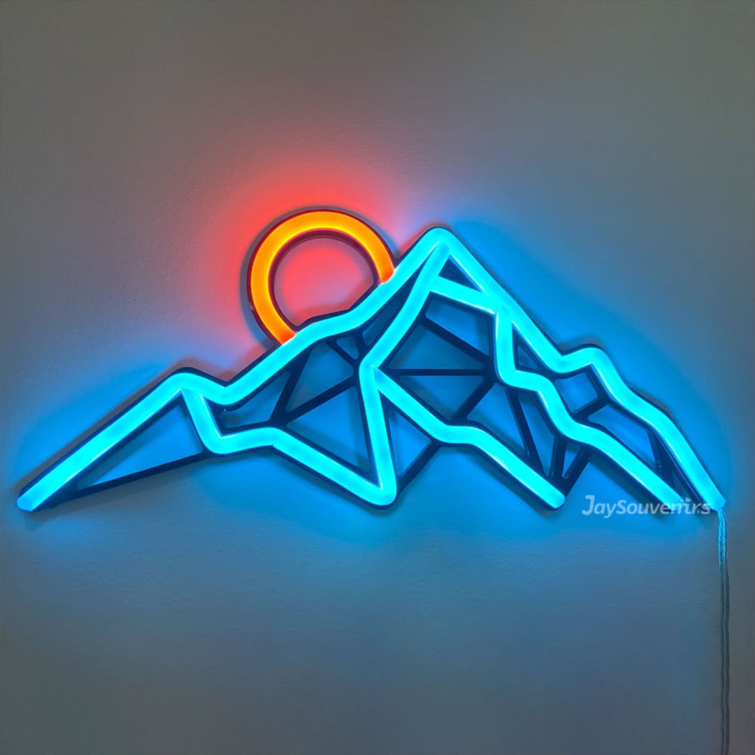 Sunrise Mountain Neon Sign,sunrise Neon Sign,led Mountain Neon,iceberg ...