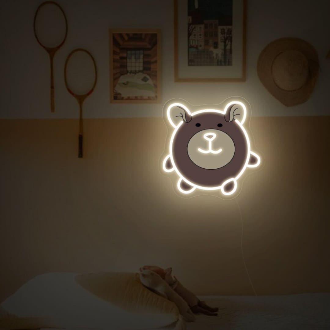 Handmade Big Friend Neon Sign,cute Band Inspired Design,cute Bear Light ...
