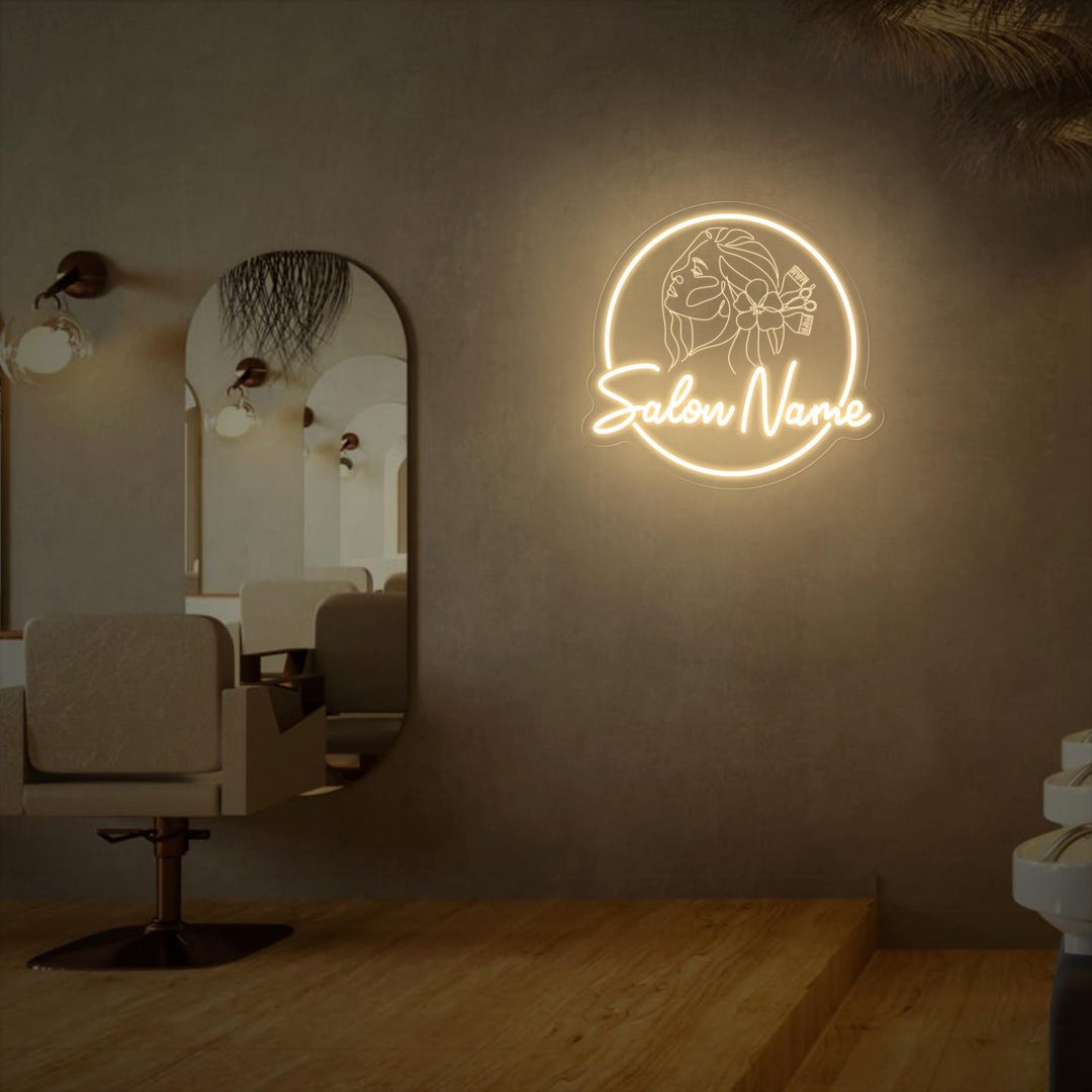Custom Salon Logo Neon Sign,business Logo Led Sign, Beauty Salon Spa ...