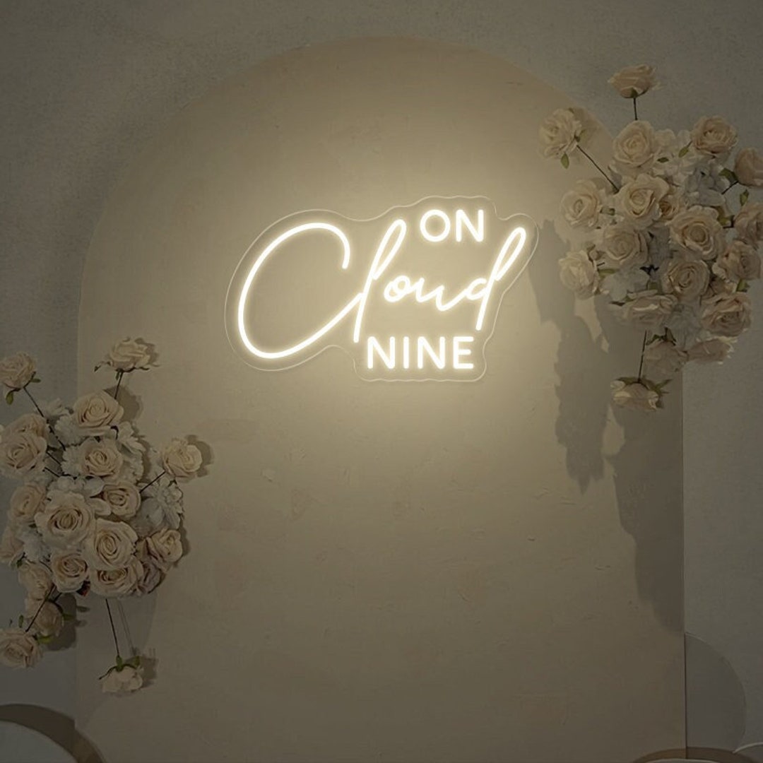 On Cloud Nine Party Neon Decor, Cloud Nine Light, Acrylic on Cloud Nine ...