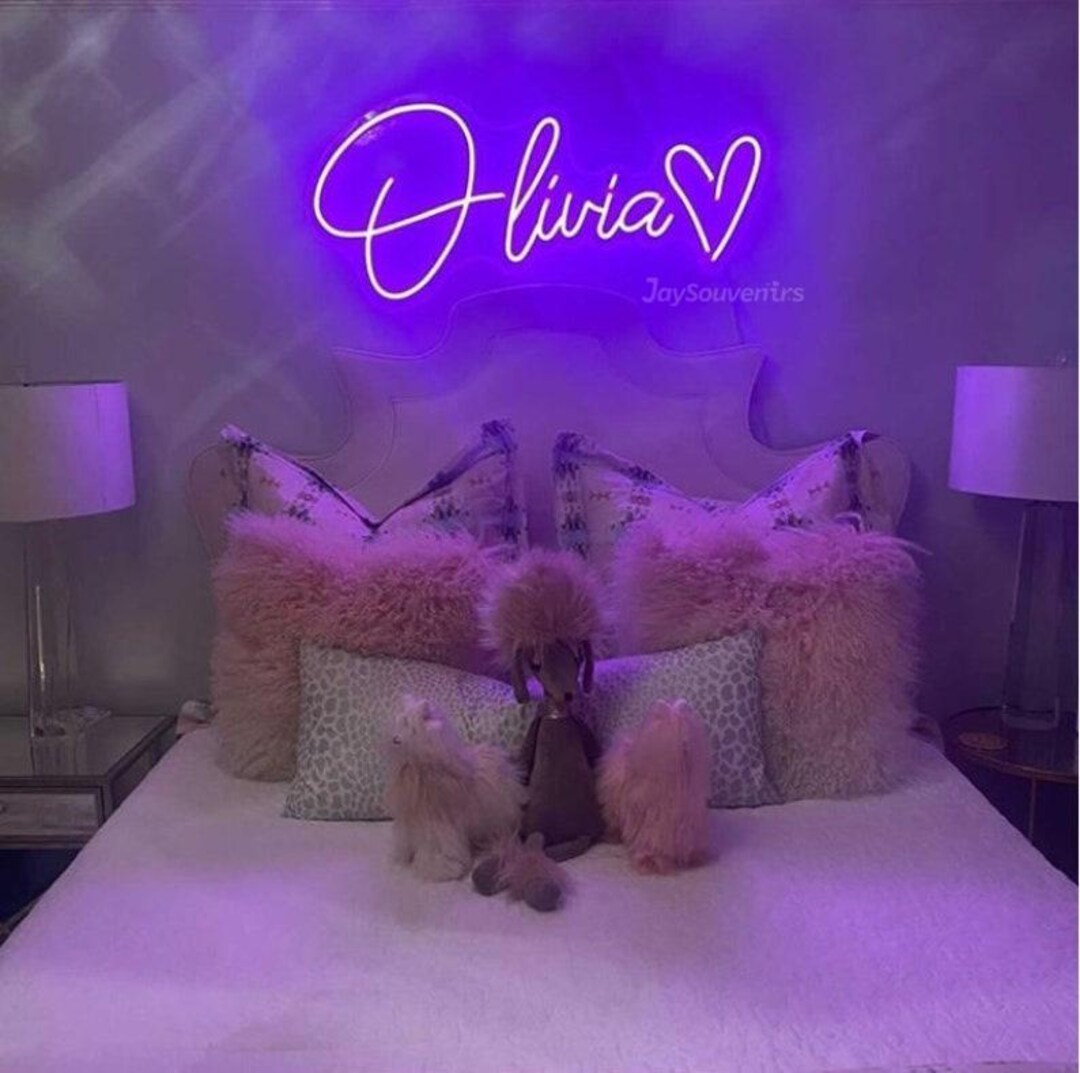 Custom Cursive Name Neon Sign, Girl Neon Sign, Nursery Wall Decor ...