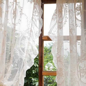 White Lace French Rococo Style One Panel Rod Pocket Window Curtain - Etsy