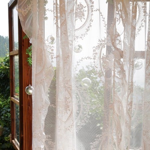 White Lace French Rococo Style One Panel Rod Pocket Window Curtain - Etsy