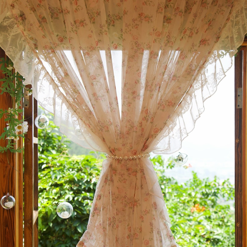 Lacy Floral Curtains - Etsy