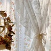 Lace Floral Cotton Curtain, Farmhouse Sabby Chic Curtain, Ruffle Lace ...