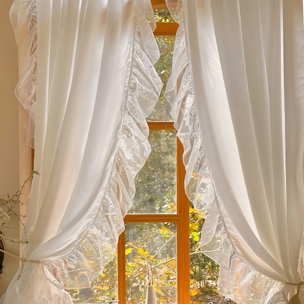 White Lace Curtain - Etsy
