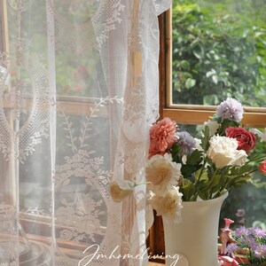 White Lace French Rococo Style One Panel Rod Pocket Window Curtain - Etsy