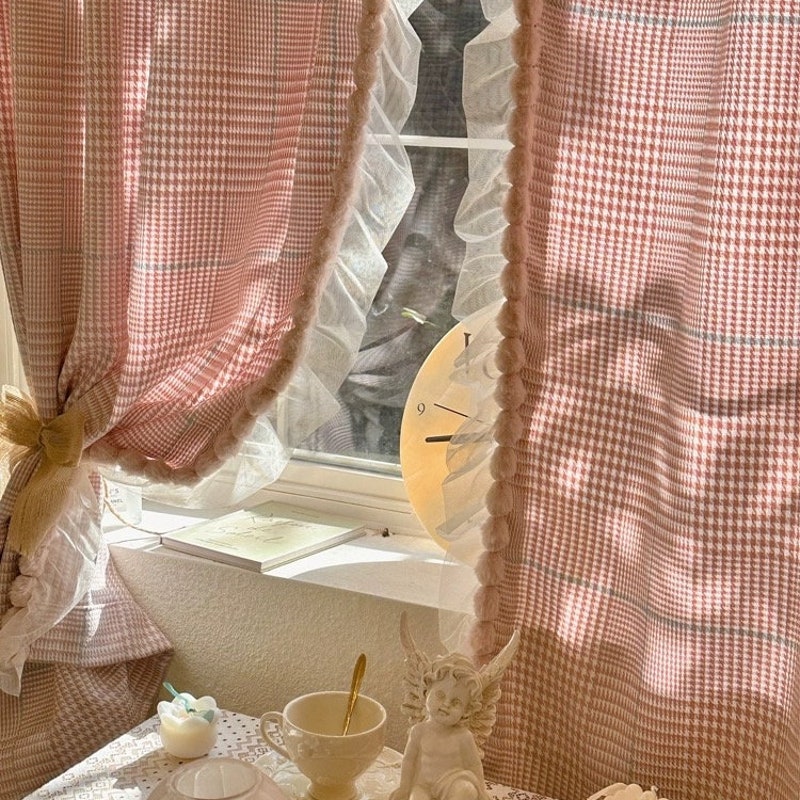 Pink Ruffle Curtain - Etsy