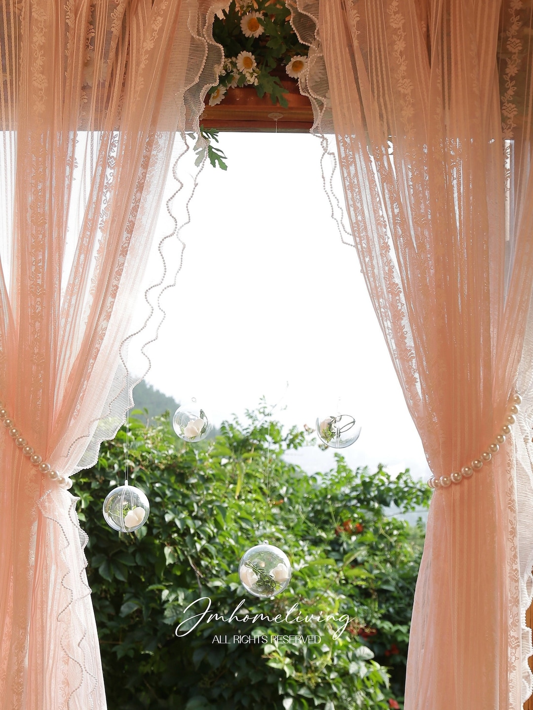 Pink Lace Curtains, Pink Lace Ruffle Pinch Pleat Princess Window ...