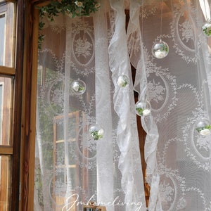 White Lace French Rococo Style One Panel Rod Pocket Window Curtain - Etsy