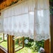 Linen White Lace Cotton Curtain, Lace Cotton Curtain for Small Window ...