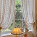 Floral Printed Lace Cotton Curtain, Coquette Ruffle Lace Flower Window ...