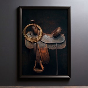 Vintage Horse Saddle Print: Equestrian Farmhouse Wall Art - Etsy