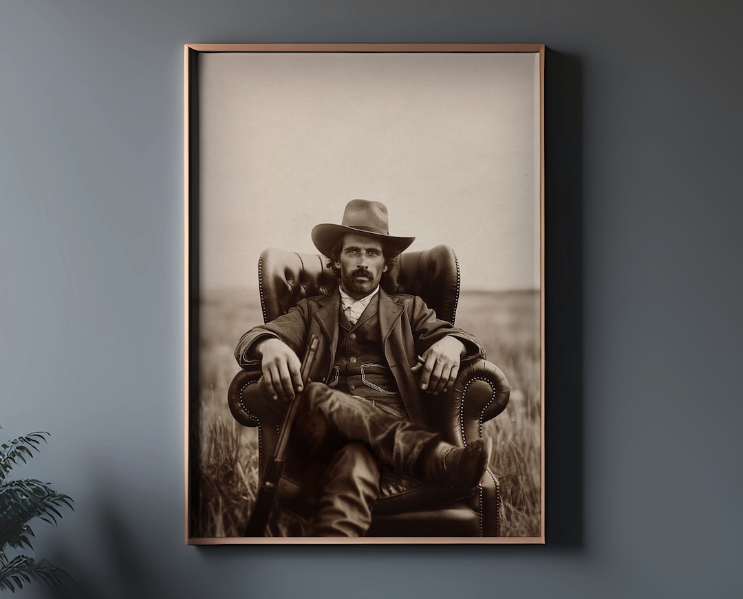 Texas Outlaw Portrait Print: Vintage Western Cowboy Art - Etsy
