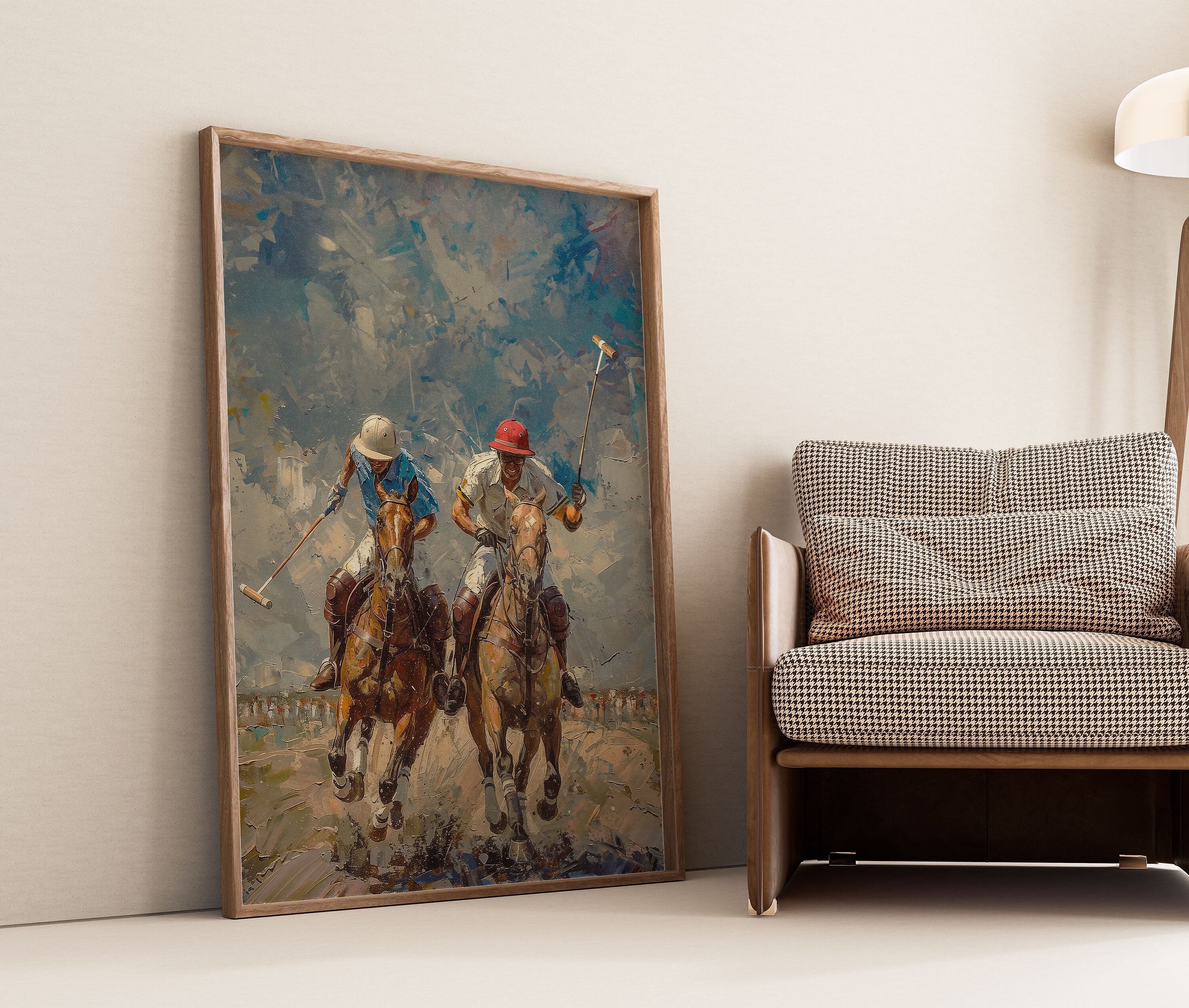 Vintage Polo Players Art Print: Retro Horse Wall Decor - Etsy