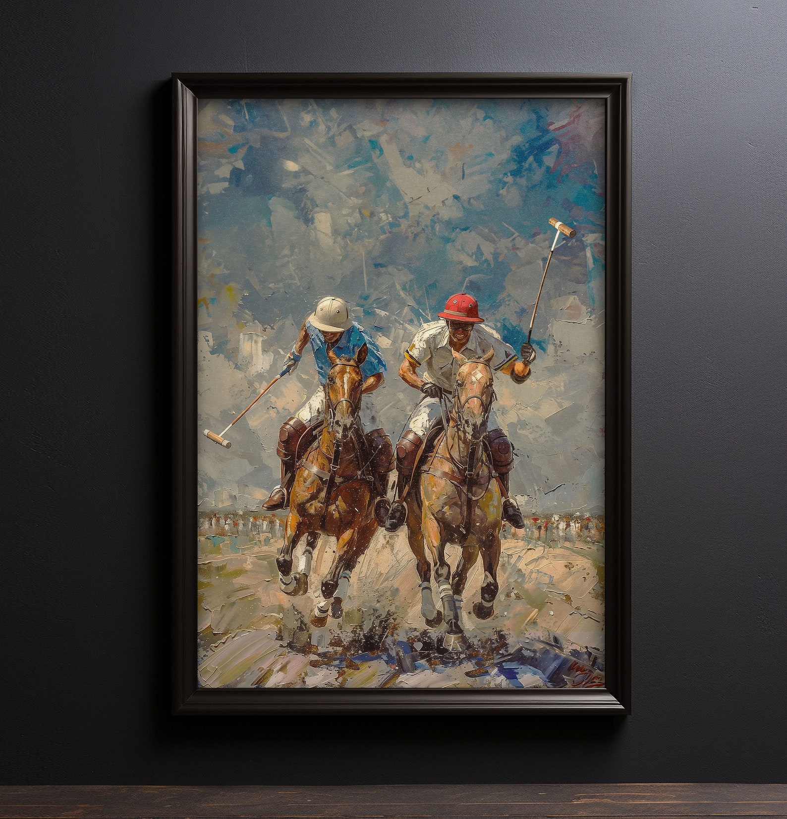 Vintage Polo Players Art Print: Retro Horse Wall Decor - Etsy