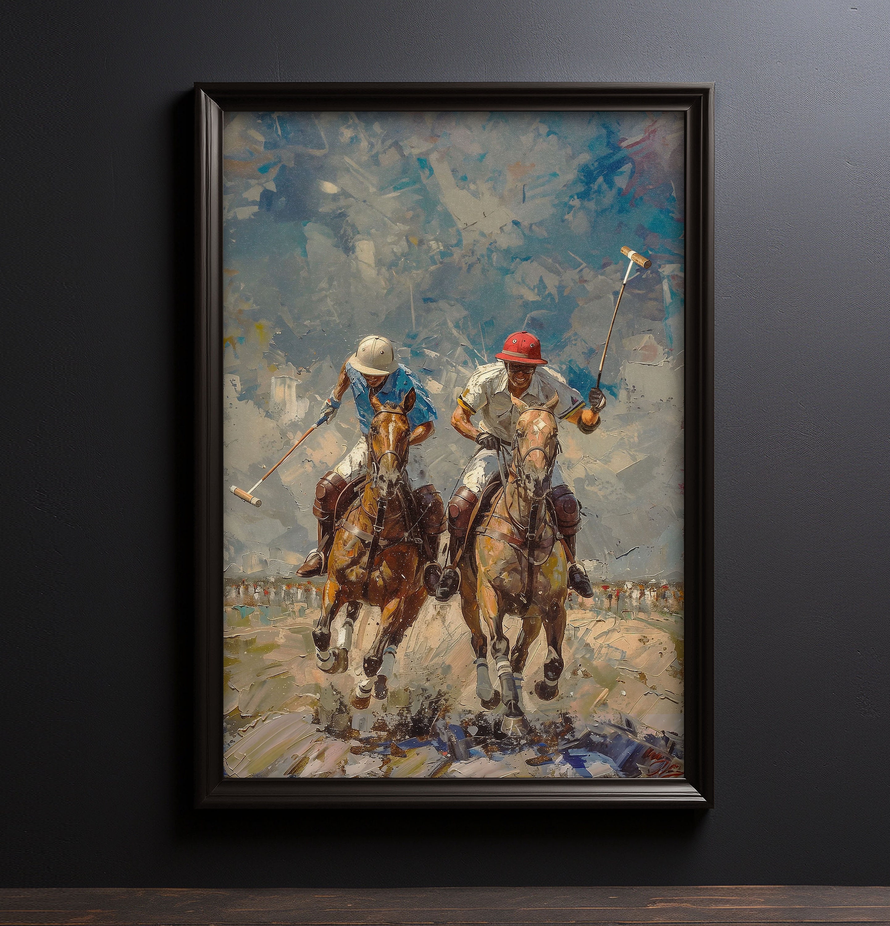 Vintage Polo Players Art Print: Retro Horse Wall Decor - Etsy