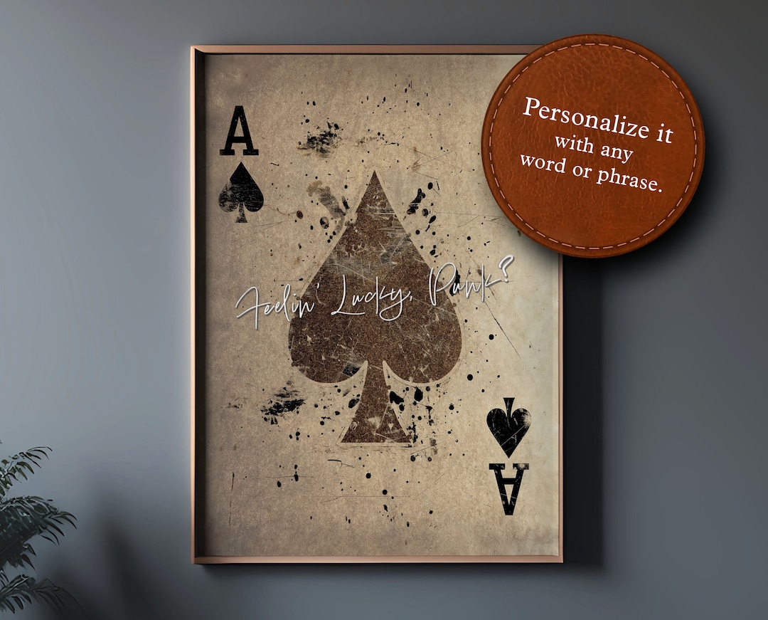 Personalized Ace of Spades Art Print: Western Bar Decor - Etsy