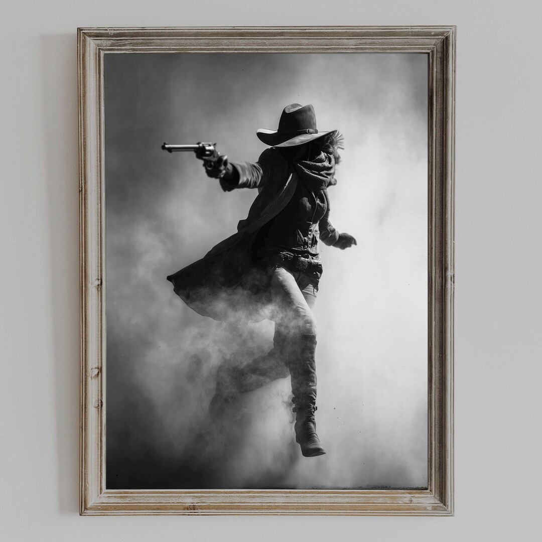 Cowgirl Outlaw Art Print: Gritty Western Black and White Photography - Etsy