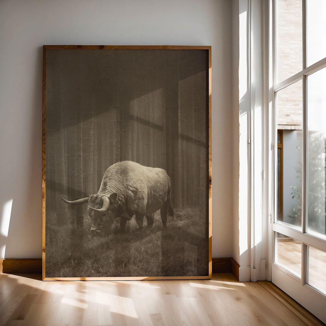 Moody Bull in Forest Print: Americana Wall Art - Etsy