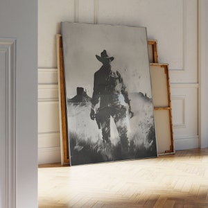 Vintage Cowboy Art Print: Old West Ranch Decor - Etsy