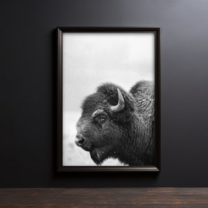 Bison Print Farmhouse Decor Bison Wall Art Bison Poster Woodland Animal ...