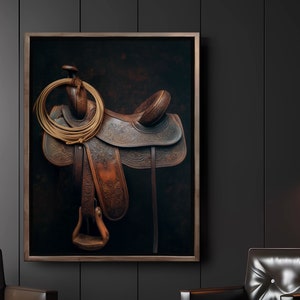 Vintage Horse Saddle Print: Equestrian Farmhouse Wall Art - Etsy