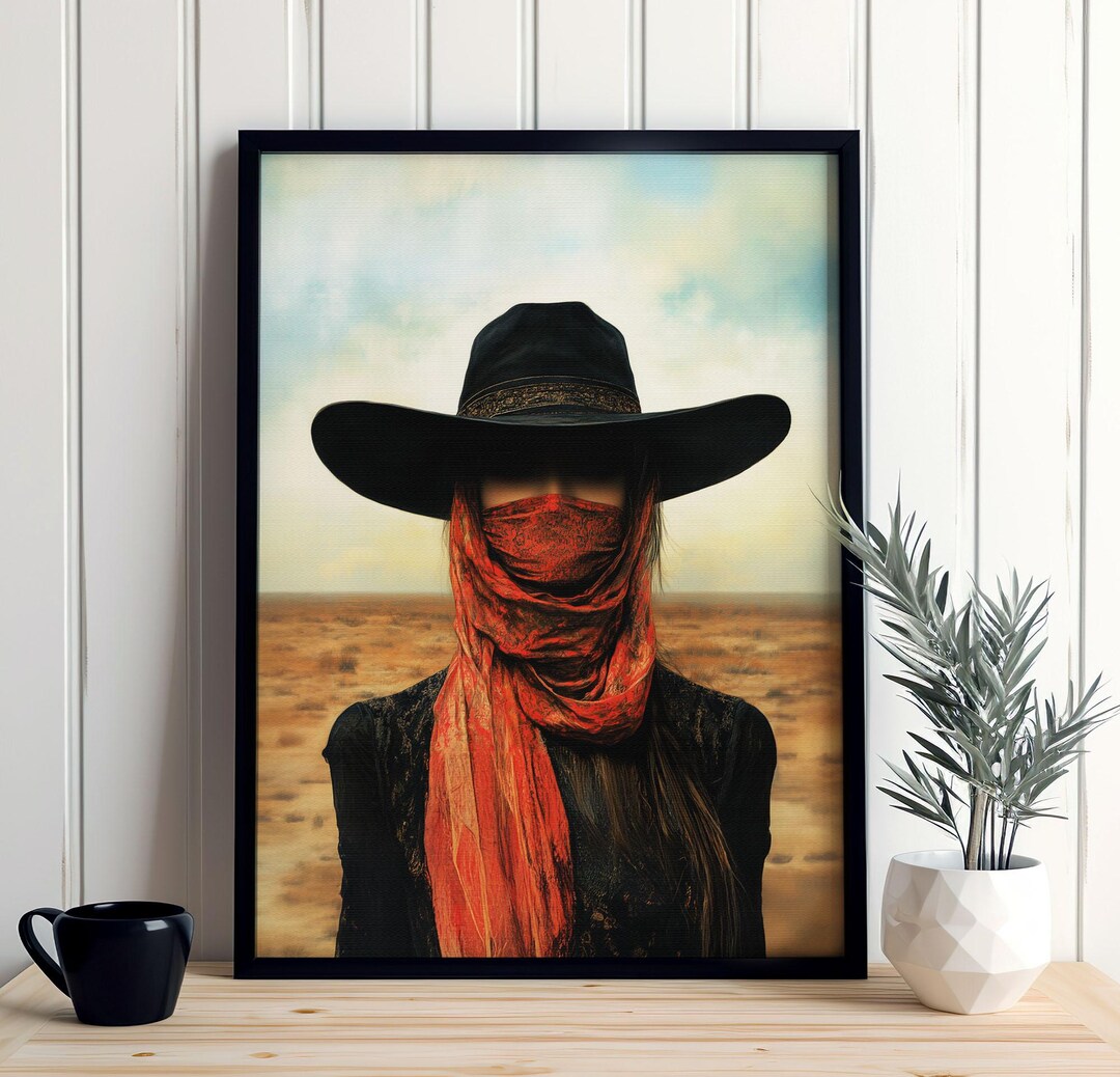 Cowgirl Art Print: Boho Western Decor, Farmhouse Style - Etsy