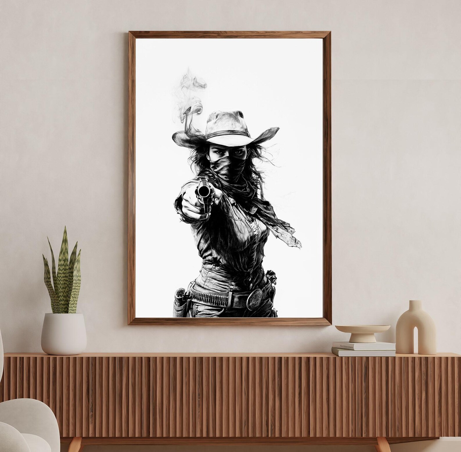 Cowgirl Outlaw Art Print: Wild West Texas Decor - Etsy