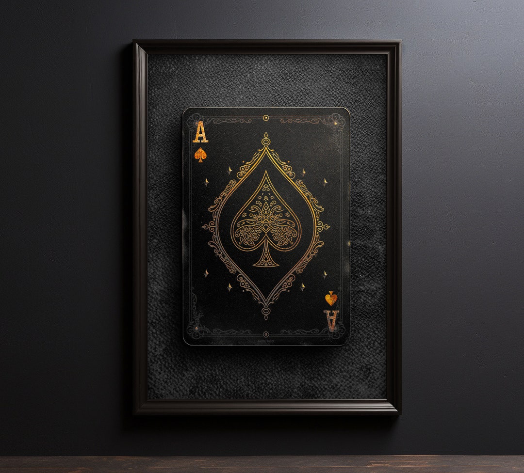Gold Ace of Spades Art Print: Poker Room Decor - Etsy