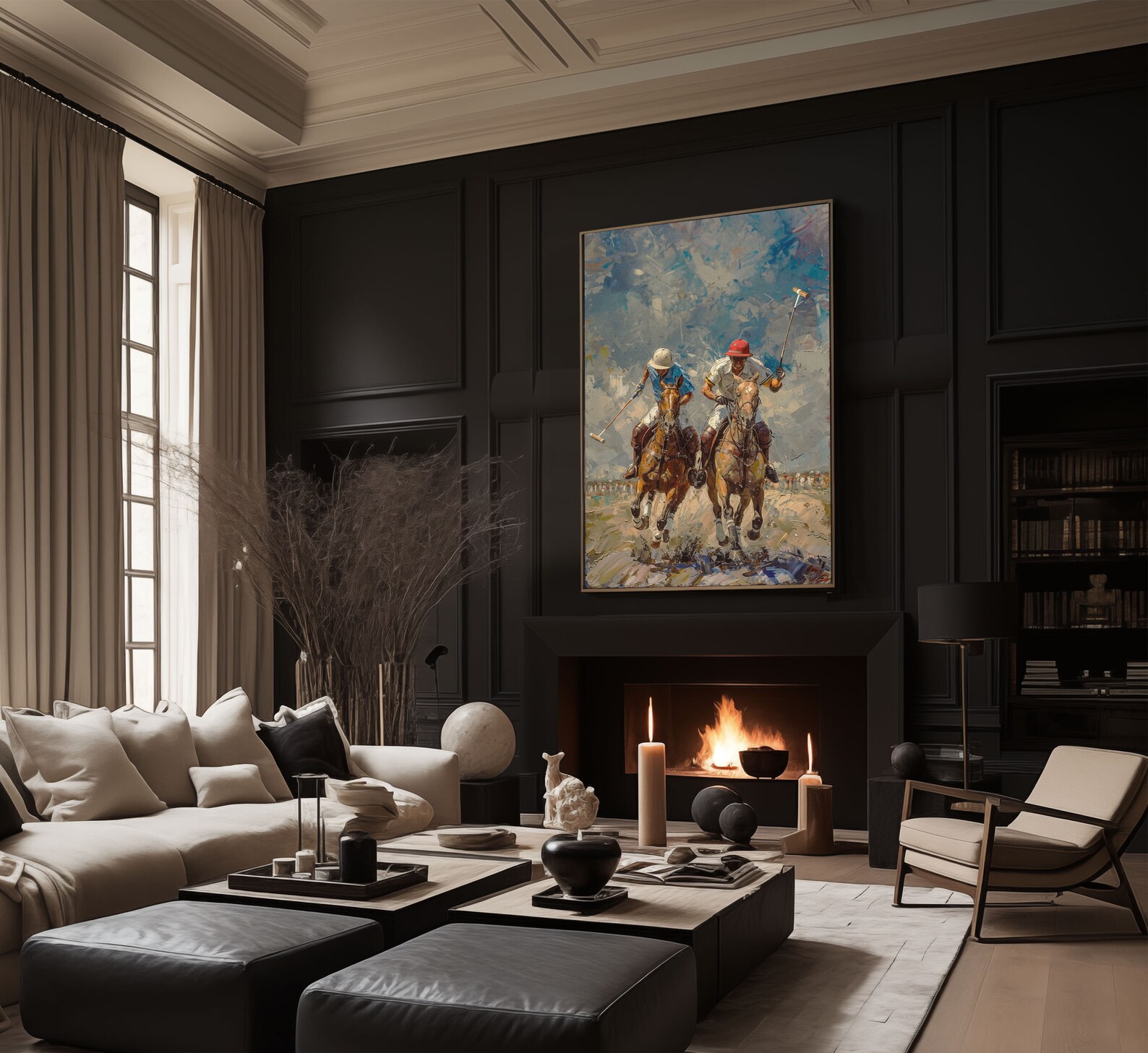 Vintage Polo Players Art Print: Retro Horse Wall Decor - Etsy