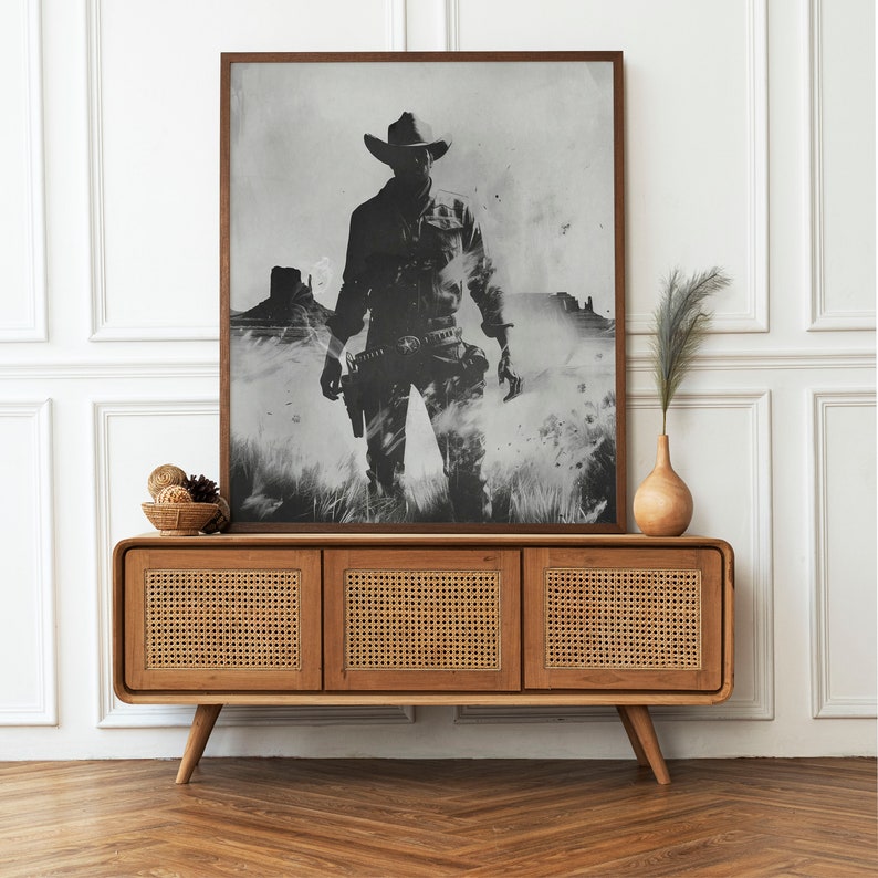 Western Cowboy Pop Art Print, Vintage Old West Ranch, Rustic Cowboy ...