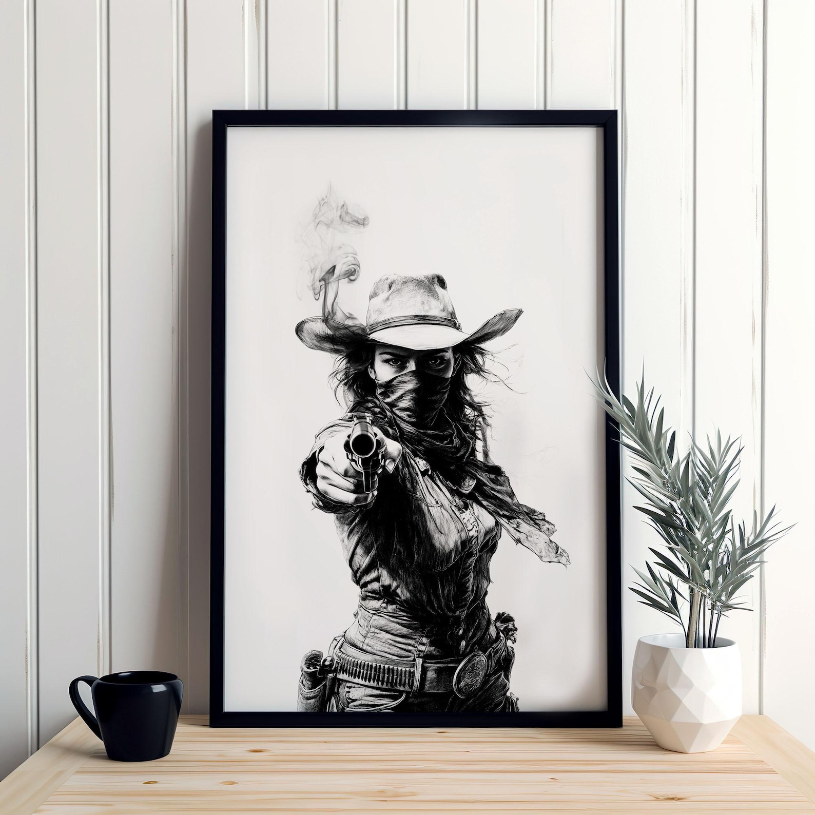 Cowgirl Outlaw Art Print: Wild West Texas Decor - Etsy