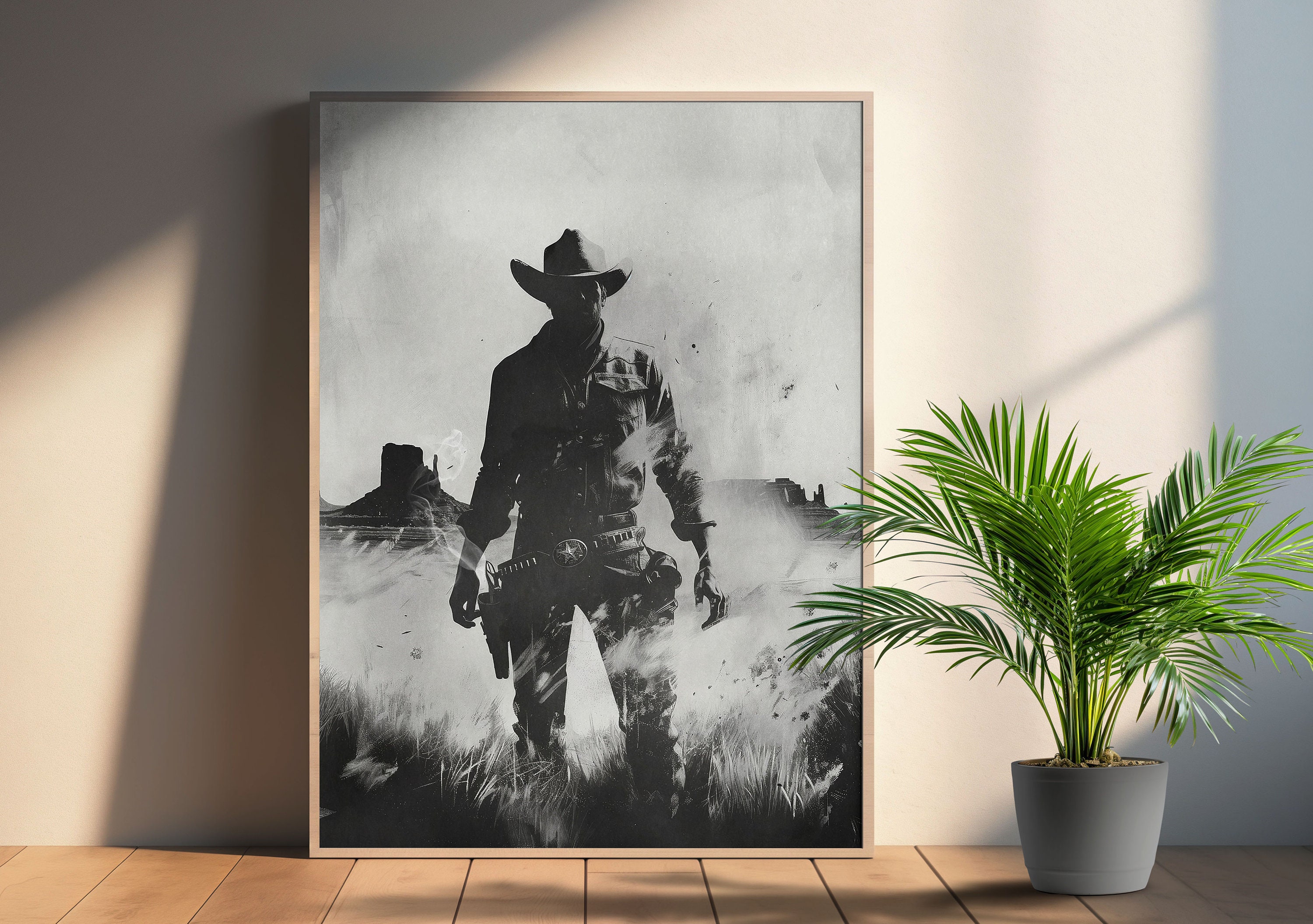Western Cowboy Pop Art Print, Vintage Old West Ranch, Rustic Cowboy ...