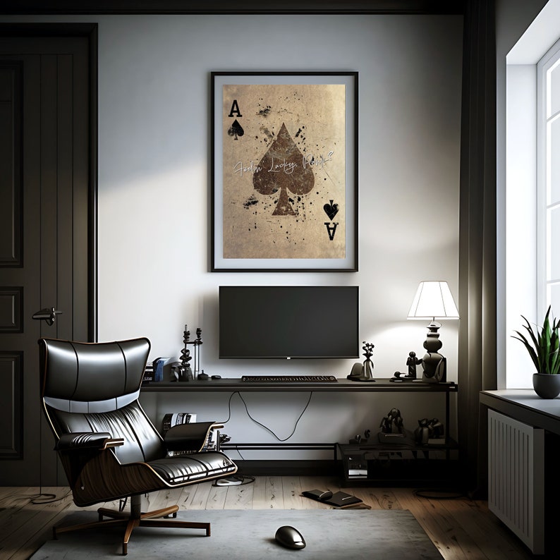 Personalized Ace of Spades Art Print: Western Bar Decor - Etsy