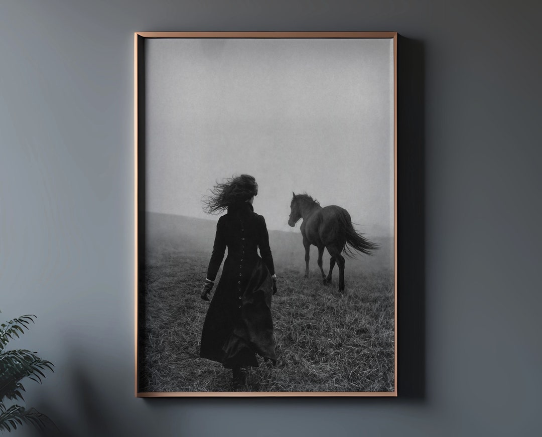 Victorian Horse Art Print, Vintage Moody Old West Ranch Art, Rustic ...