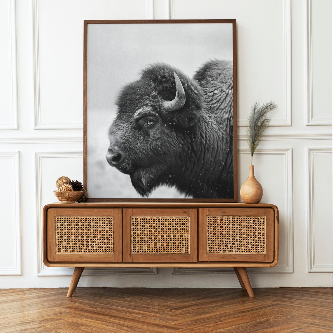 Bison Print Farmhouse Decor Bison Wall Art Bison Poster Woodland Animal ...
