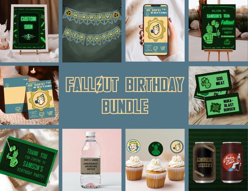 Fallout Birthday Party Bundle | Instant Download | Editable Template ...