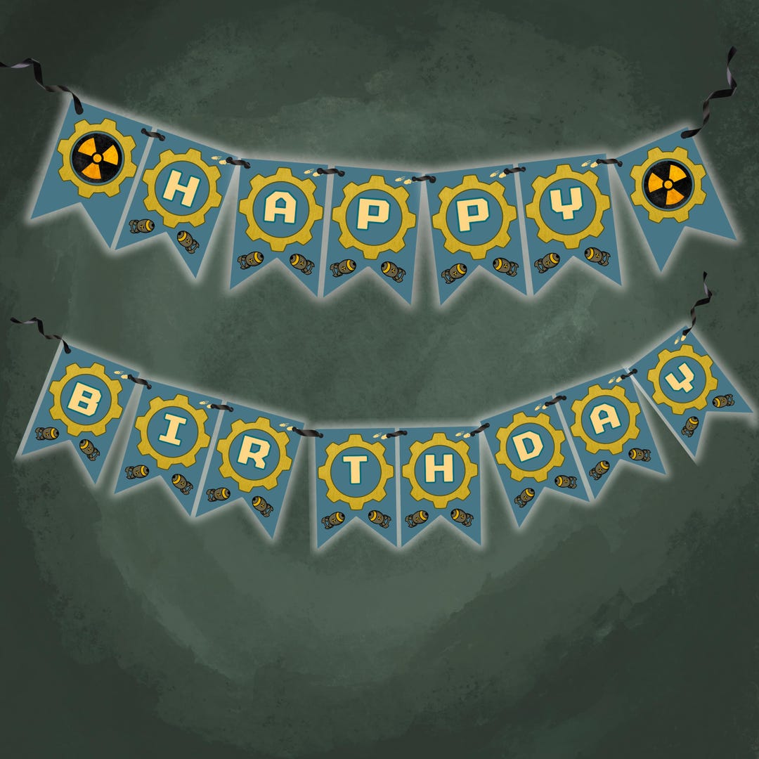 Fallout Happy Birthday Party Banner | Instant Download | Editable ...