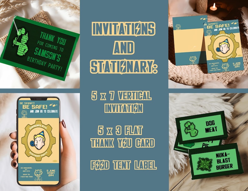 Fallout Birthday Party Bundle | Instant Download | Editable Template ...