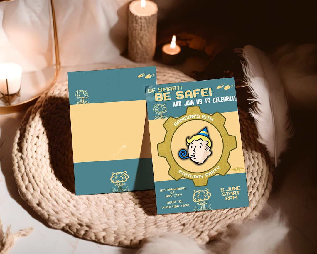 Fallout Birthday Party Invitation | Instant Download | Editable ...