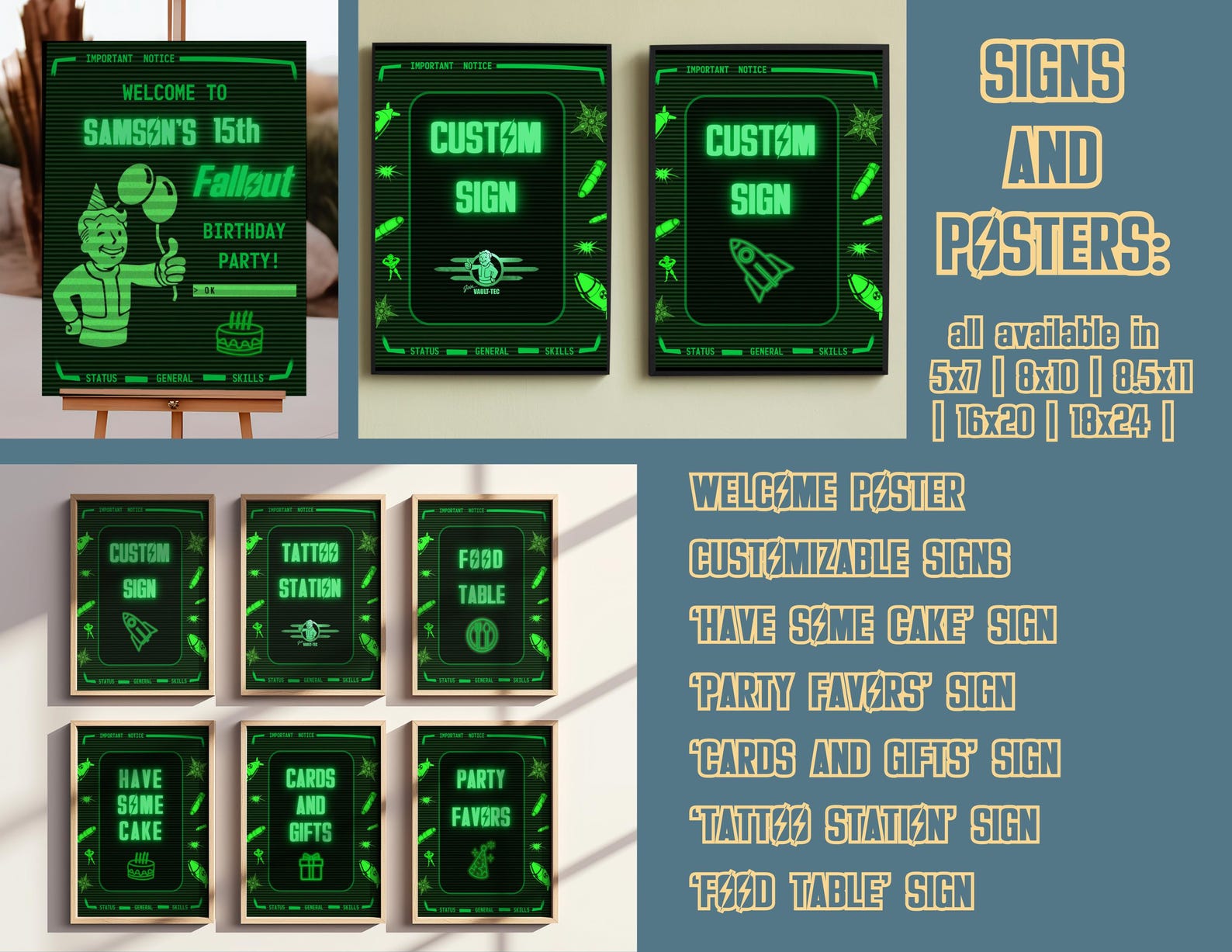 Fallout Birthday Party Bundle | Instant Download | Editable Template ...