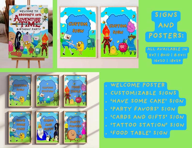 Adventure Time Birthday Party Bundle | Instant Download | Editable ...