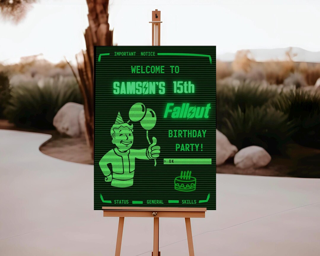 Fallout Birthday Party Signs | Instant Download | Editable Template ...
