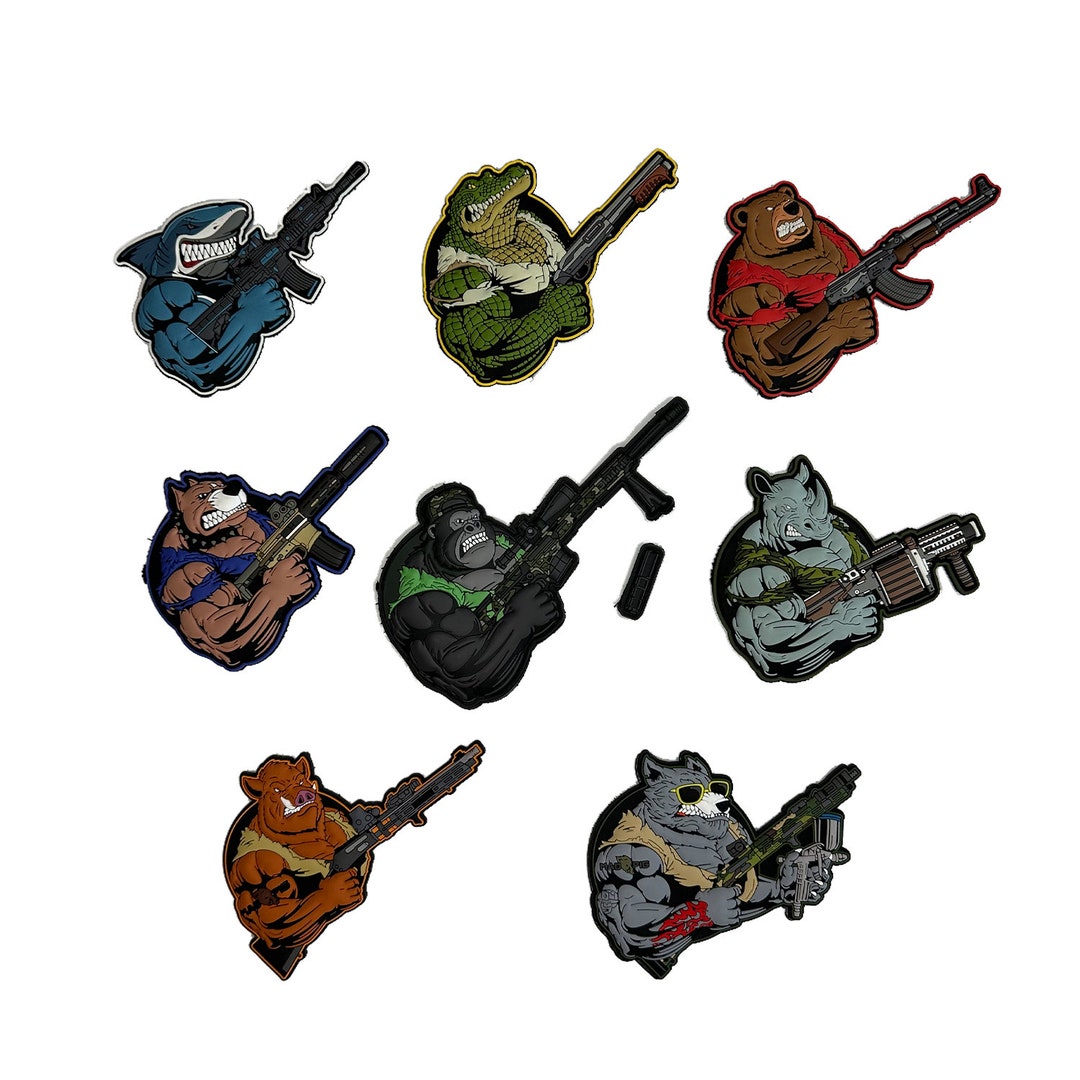 2A "thezoo" Armed Animals Collection Set 3D PVC Morale Patch Velcro - Etsy