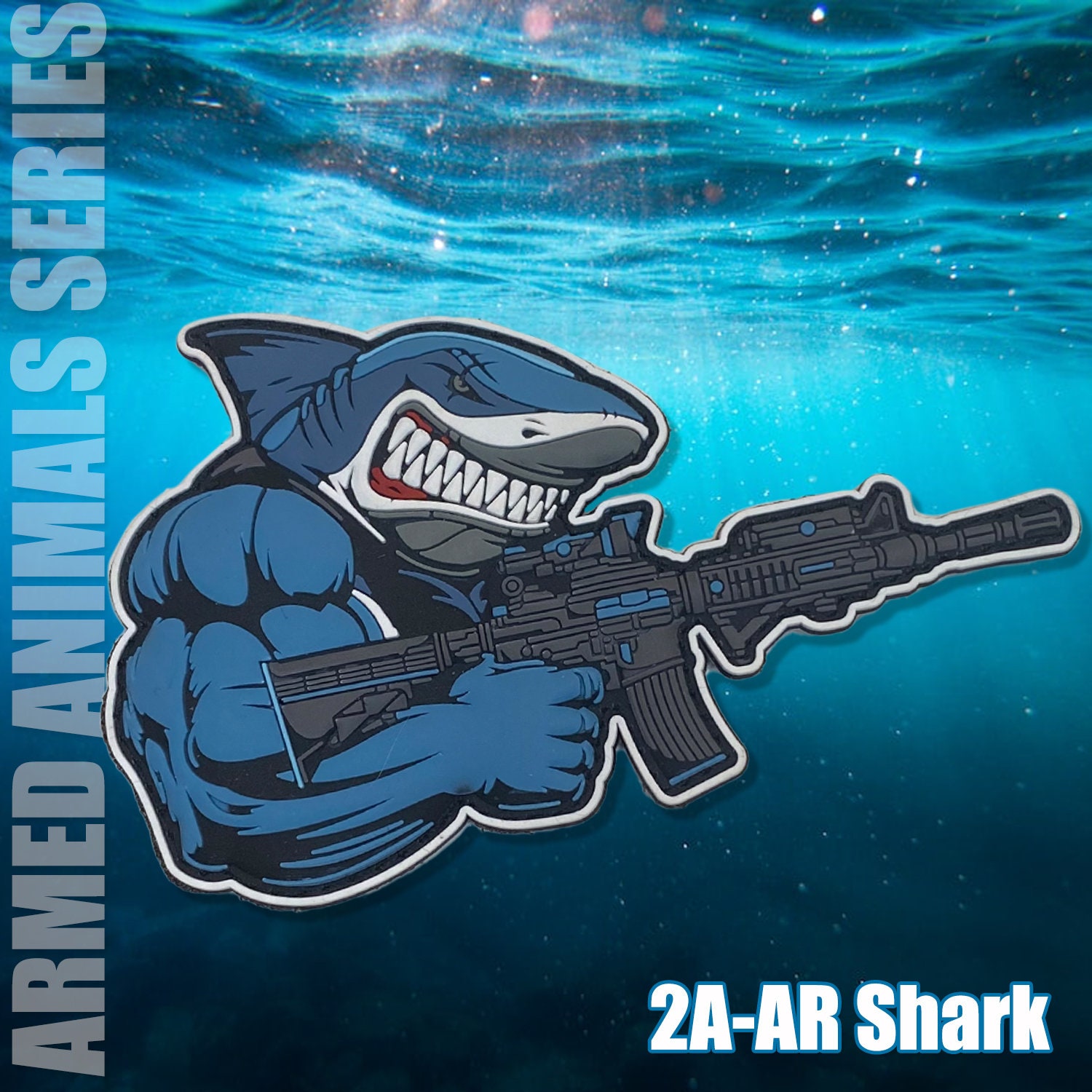 2A AR Shark Armed Animals 3D PVC Morale Patch Velcro - Etsy
