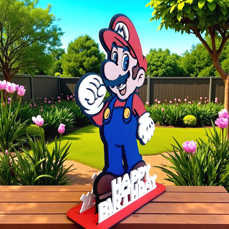 Mario Bros Wood Centerpieces - Wood Name - Party - Celebration - Décor ...