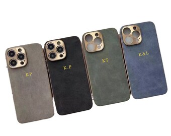 Personalized Embossed Phone Case Leather Case for iPhone 15 Pro Max, 14 ...